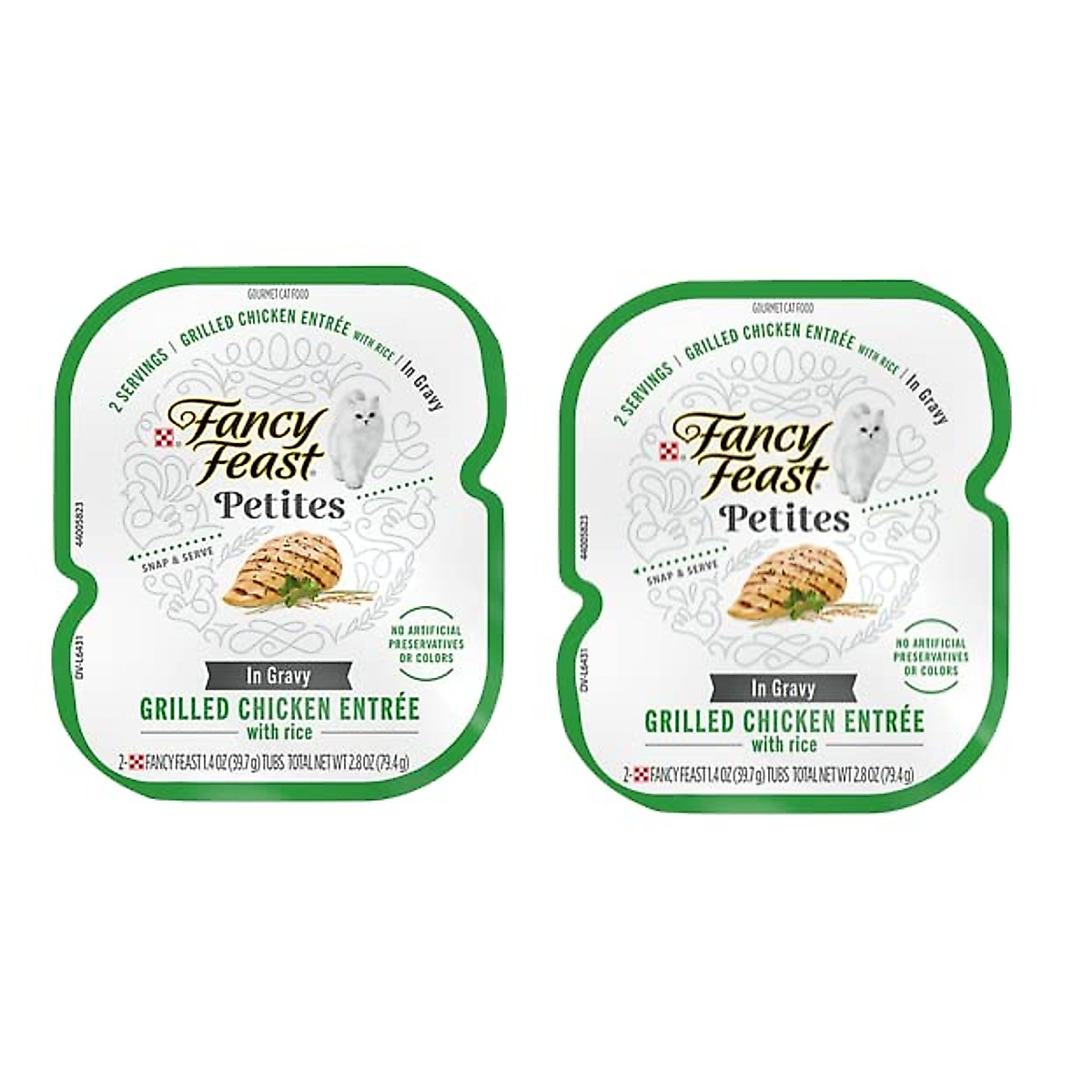 Fancy Feast Gourmet Petites in Gravy Wet Cat Food Variety 5 Flavor Pack / 20 Servings / Beef, Chicken, Ocean Whitefish & Tuna, Salmon and Turkey with Healthier Paw Sticker!!