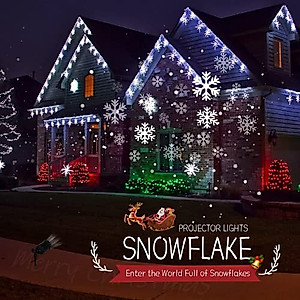 Christmas Snowflake Projector Lights Led Snowfall Show Outdoor Waterproof Landscape Decorative Lighting for Xmas Holiday Party Wedding Garden Patio