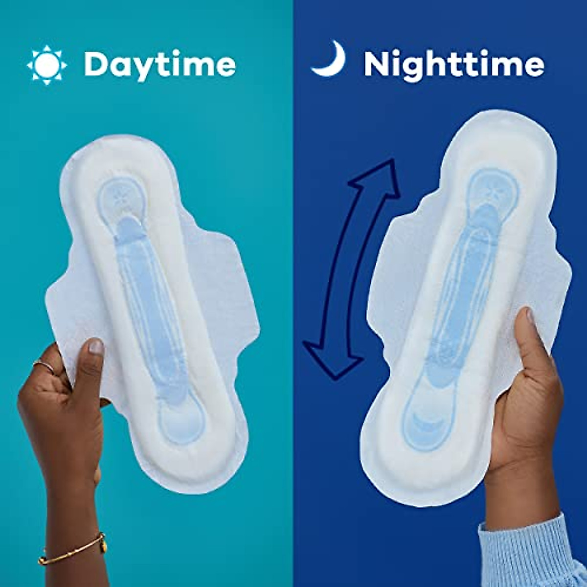 Always Maxi Feminine Pads For Women, Size 4 Overnight Absorbency, Multipack, With Wings, Unscented, 48 Count x 3 Packs (144 Count total)