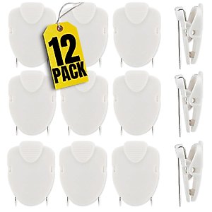 1InTheOffice Cubicle Clips, White Cubicle Pins, Office Clips, Wall Clip for Fabric Panels, (12 Pack)