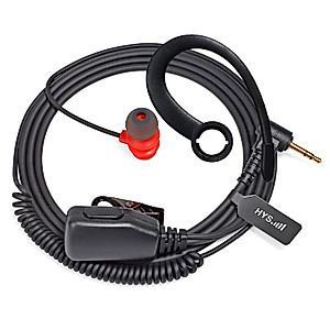 HYS 2.5mm 2-Way Radio Headset, G Shape Earphone with PTT Microphone, Walkie Talkie Earpiece for Motorola Talkabout T200 T400 T600 T800 T260TP MH230R MR350R FRS/GMRS Talkabout radios(Packing of 2)