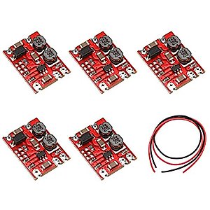 DAOKI 5Pcs 3.3V Buck Boost Power Module S09 Automatic Boost Buck Converter Module Step Up and Down Board Input 3V-15V Output 3.3V/5V/4.2V/9V/12V Electronic DIY PCB