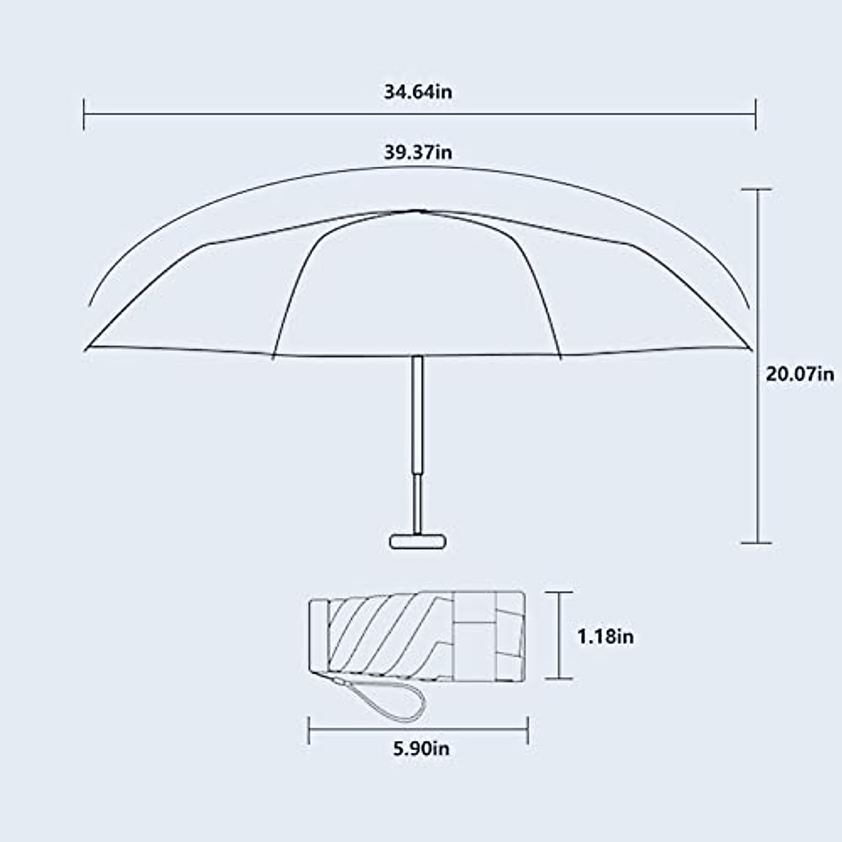Cloudia Mini Umbrella for Purse, Portable and Compact Perfect for Rain and Sun with UV Protection (Beige)