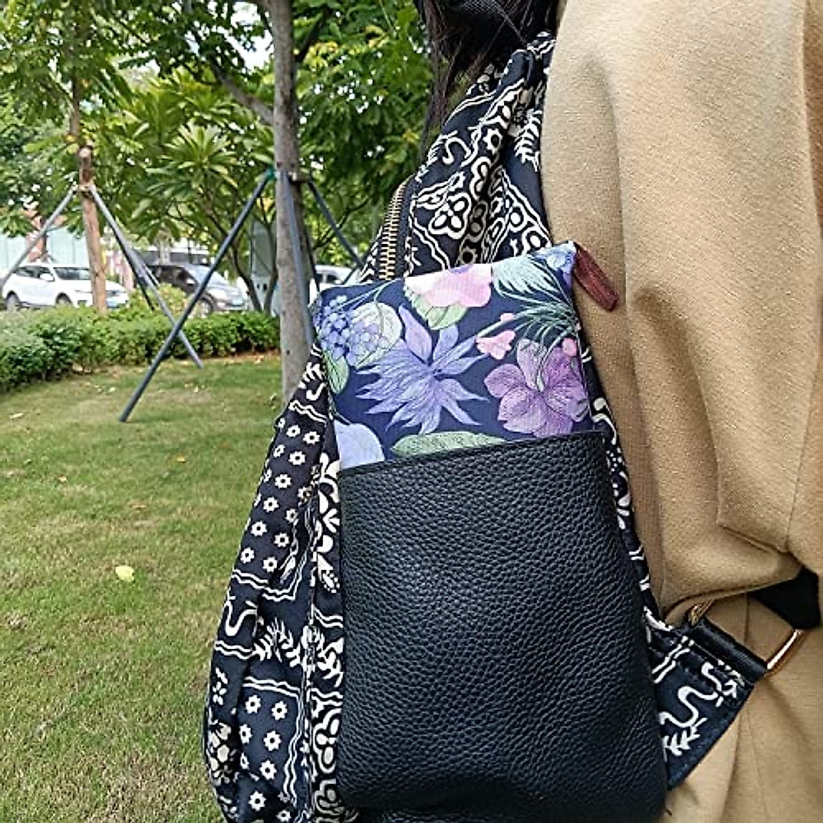 Fineget Reusable Foldable Large Shopping Grocery Tote Bag Portable Waterproof Durable Spare Tote for Women Travelling Camping Beach Picnic Laundry Yoga Duffel Bag Petunias Flowers Pattern