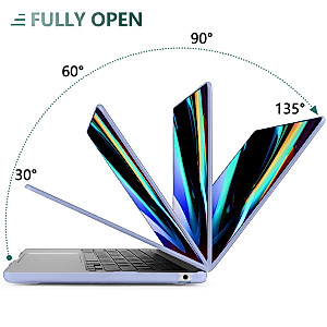 MEEgoodo Case for M3 MacBook Air 13.6 inch CaseCase 2024 2022,Fit Model A3113 A2681 with M3 M2 Chip, Laptop Hard Shell Cases with Keyboard Cover & Camera Cover for MacBook Air M2, Matte Airy Blue