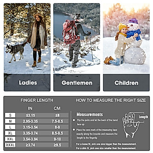 Rahhint Wool Winter Gloves Men Women Fleece Lined Knit Gloves with Touchscreen Fingers Insulated Gloves Keep Hand Warm Gift