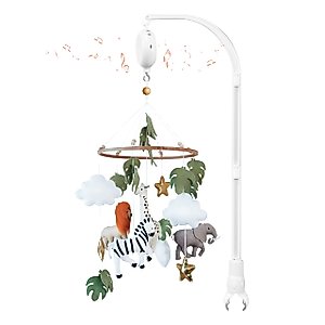 Nicepoch Musical Jungle Baby Crib Mobile for Boys & Girls - Wild Animals Nursery Mobiles - Safari Nursery Room Decor - Bassinet Mobile with Extension Arm Holder, 1.0 Count