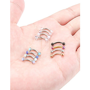 Jenxnjsjo Eyebrow Rook 16g 8/10mm Piercing Jewelry Ring for Women Vertical Labret Lip Hood Curved Barbell Rook Snug Earrings Belly Button Snake Frog Eyes Vch Bridge Cartilage Daith Surface Anti Tragus