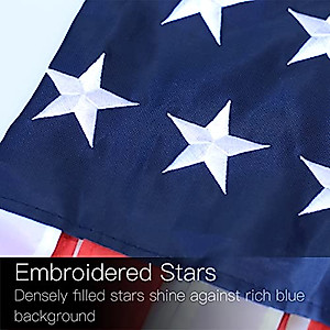 ANLEY 40 Inch American US Flag Windsock, Stars & Stripes USA Patriotic Decorations - Embroidered Stars and Fade Resistant - 3.3 Feet