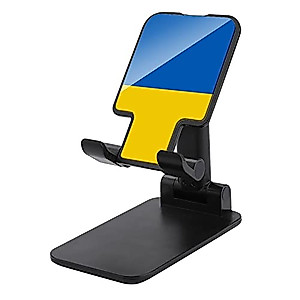 Ukrainian Flag Foldable Desktop Cell Phone Holder Portable Adjustable Stand for Travel Desk Accessories