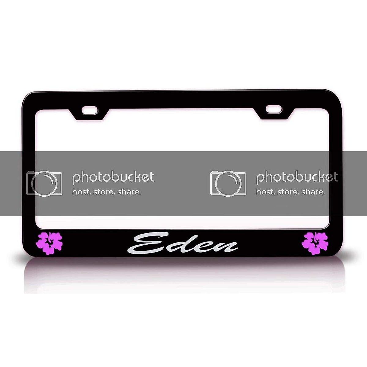 Custom Brother - Eden Female Name Hibiscus Metal Car SUV Truck License Plate Frame Bl y91