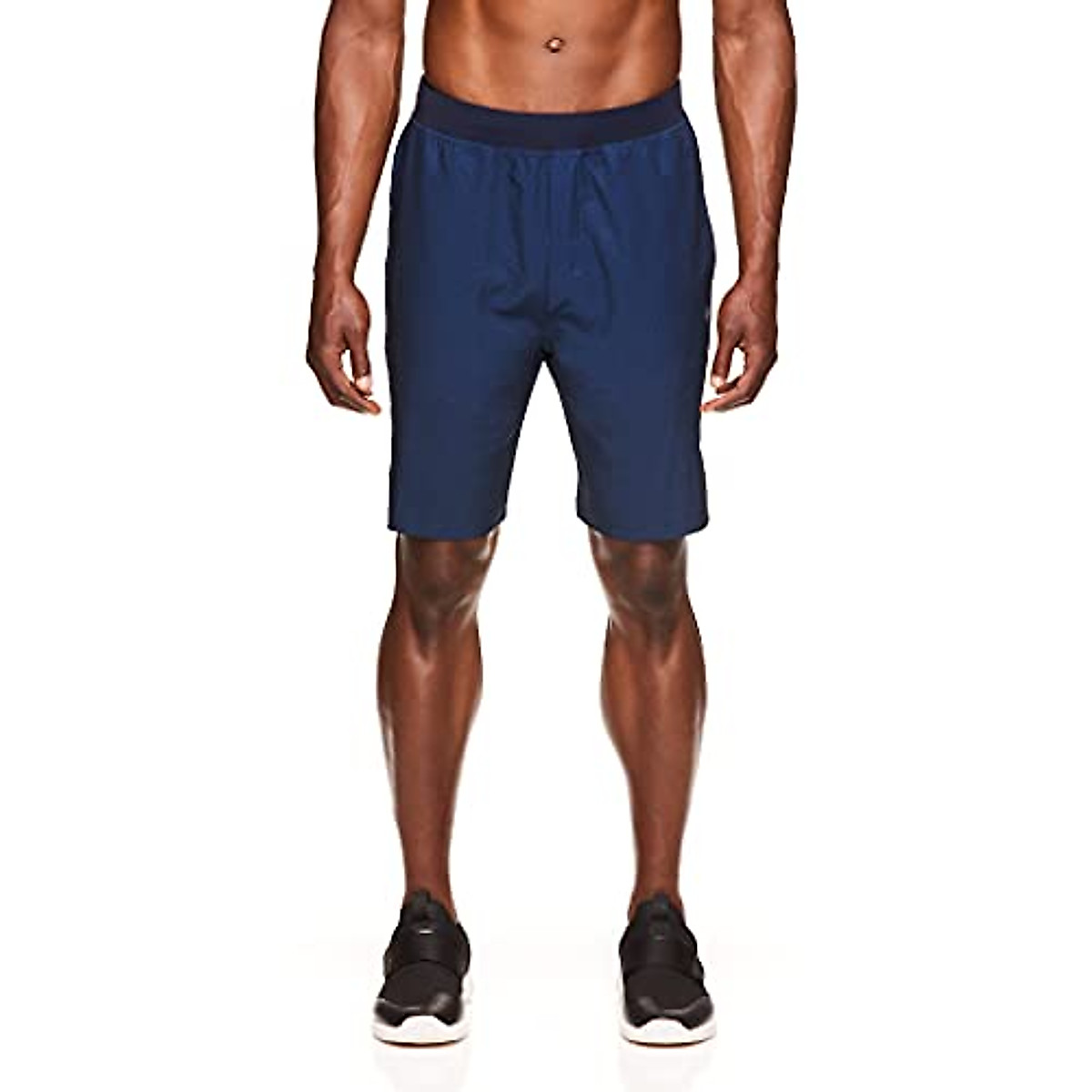 Gaiam Men's Yoga Shorts - Athletic Gym Running and Workout Shorts with Pockets - Root to Rise Navy Heather, Large