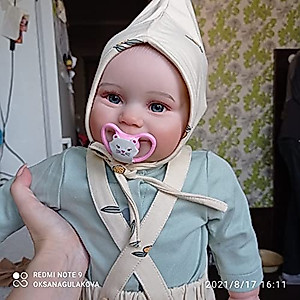 Angelbaby Big Reborn Toddler Baby Doll Girl, 24inch Realistic Look Soft Silicone Newborn Dolls Lifelike Happy Bebe Without Hair Weighted Cuddy Toys for Kids Gifts