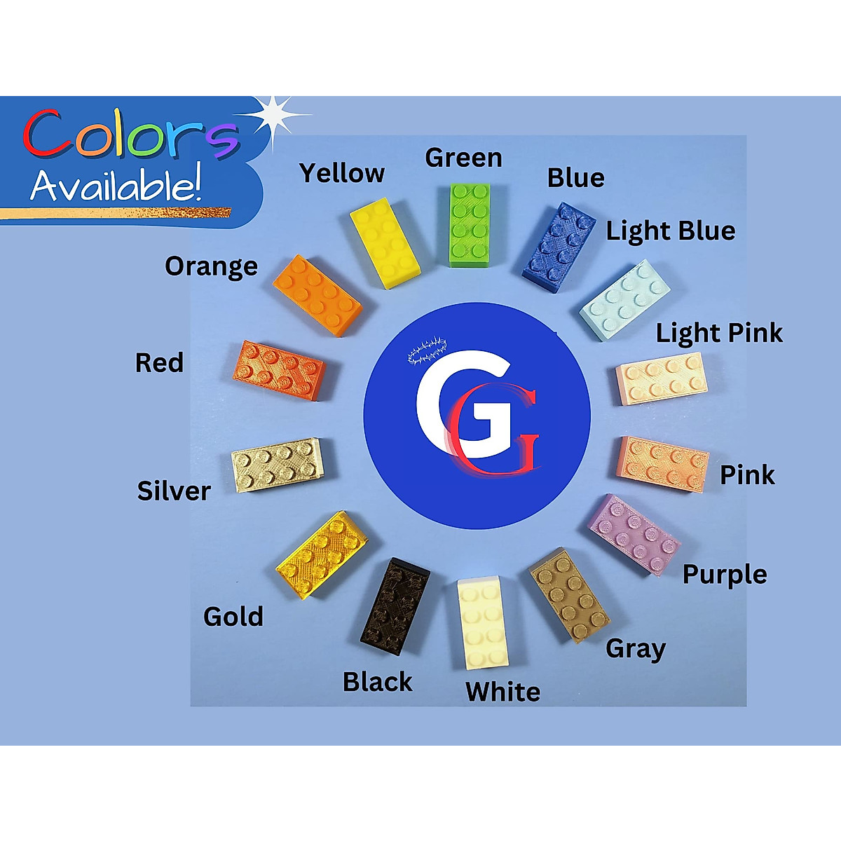 Custom Block Celebration Cake Topper Set Happy Birthday Sign, Name & Numbers Lego Compatible (1 Number / 5 Letters or Less)