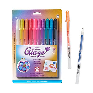 Sakura Glaze 3D Ink Pen - 3D Ink Pen for Lettering, Drawing, Ornaments, & More - Assorted Colored Ink - 10 Pack