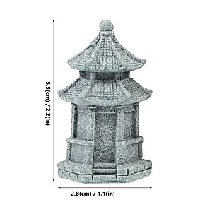 YARNOW Mini Pagoda Statue Ceramic Fairy Garden Figurine Hexagon Environments Flower Vase Aquarium Decorations DIY Micro Landscape Ornament 3Pcs, Light Grey, 5.5x2.8cm (302O3HB0N1EG1511I1LAVD)