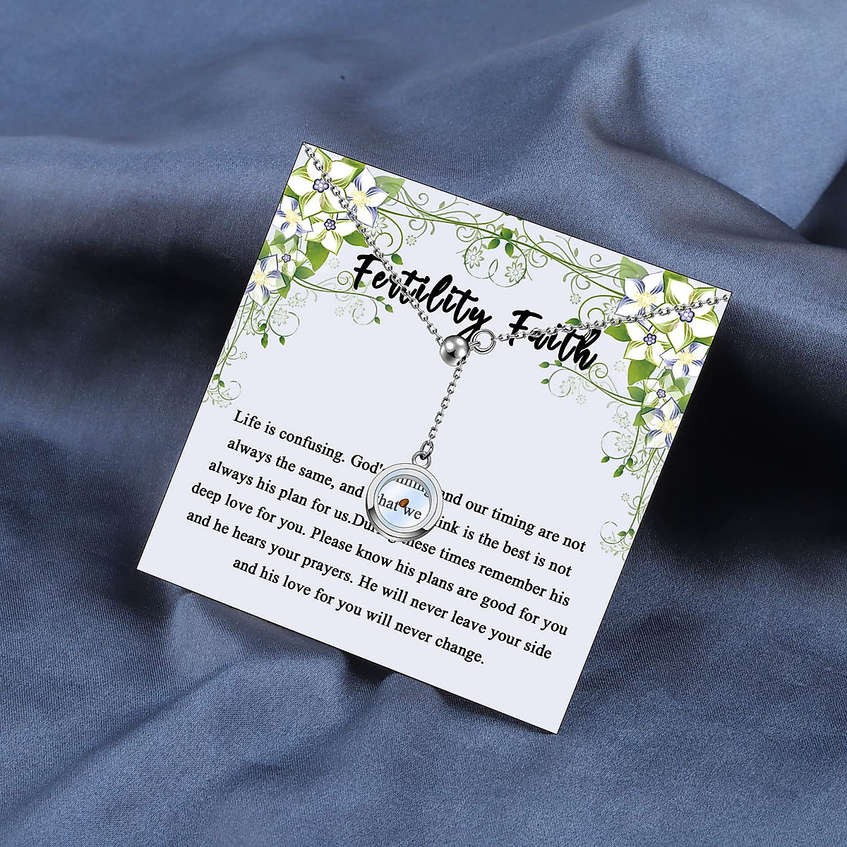 CYTING Stainless Steel Fertility Mustard Seed Necklace for Women - Religious Gift for Motherhood, Faith, Infertility, Miscarriage, 65cm