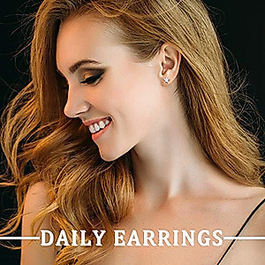 Sllaiss Sterling Silver Star Stud Earrings Cute CZ Stud Earrings for Women Men Dainty Earrings Stud Jewelry Gifts(Star)