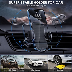 Phone Holder Car [Military-Grade Suction] Universal Car Phone Holder [Thick Case Friendly] Automobile Accessories Dashboard Air Vent Windshield Phone Mount Fit for iPhone Android Smartphones (brown)