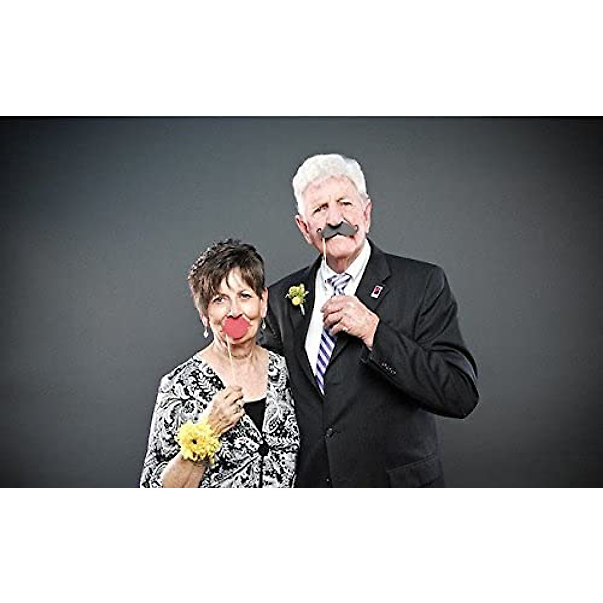 Party Props for Photo Booth Birthday Wedding Kids Adult Prom 58 Pcs, Rowae DIY Funny Costumes with Mustache on a Stick, Hats, Glasses, Mouth, Bowler, Bowties