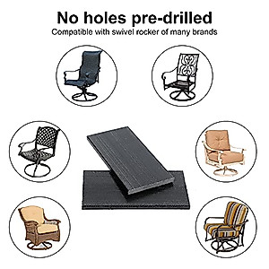 LukLoy Swivel Rocker Patio Chair Spring Plate Replacement Parts 2.5" X 5" Universal Fiberglass Patio Chairs Swivel Rocking Chair Parts - 2 Pack