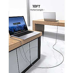 AINOPE 10FT USB 3.0 A to A Male Cable,USB 3.0 to USB 3.0 Cable [Never Rupture] USB Male to Male Cable Double End USB Cord Compatible with Hard Drive Enclosures, DVD Player, Laptop Cool-Grey