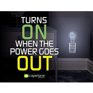 Capstone Lighting 4-in-1 Eco-I-Lite - Use as Emergency Flashlights, Night Light, Power Failure Light & Work Light - Rechargeable Flashlight Great for Hurricane Supplies, Black Outs, Power Failure