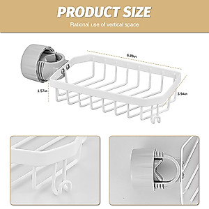 Quimoy Sponge Holder for Kitchen Sink, Kitchen Faucet Sponge Holder, Stainless Steel Faucet Rack -A Perfect Storage Accessory for Kitchen, Bathroom, Sponge, Scrubbers, Soap(Silver)