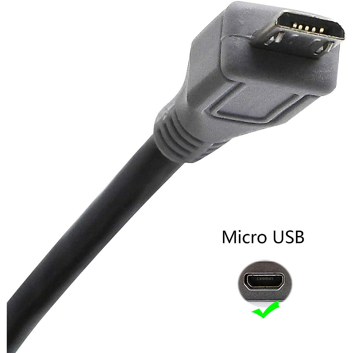 CERRXIAN USB OTG Cable - Black, USB Micro Male to Mini Male OTG Cable (Black) (1m)