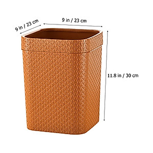 LIFKOME Orange Rattan Round Trash Can, Durable, Convenient, Impact Resistant, Can Be Used for a Long Time