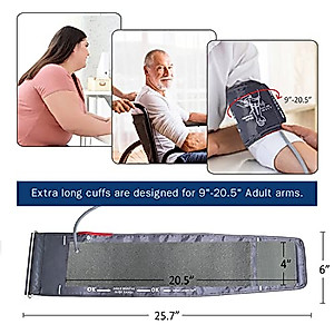 Extra Large Blood Pressure Cuff, ELERA 9”-20.5” Inches (22-52CM) XL Replacement Cuff for Big Arm, Compatible with Omron BP, Cuff Only