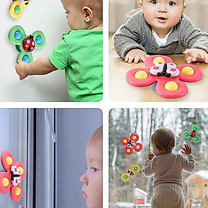 B bangcool 3PCS Spinner Toys Butterfly Cartoon Spinning Suction Toys Suction Cup Spinning Top Toy Spinner Toys Baby Bath Toy