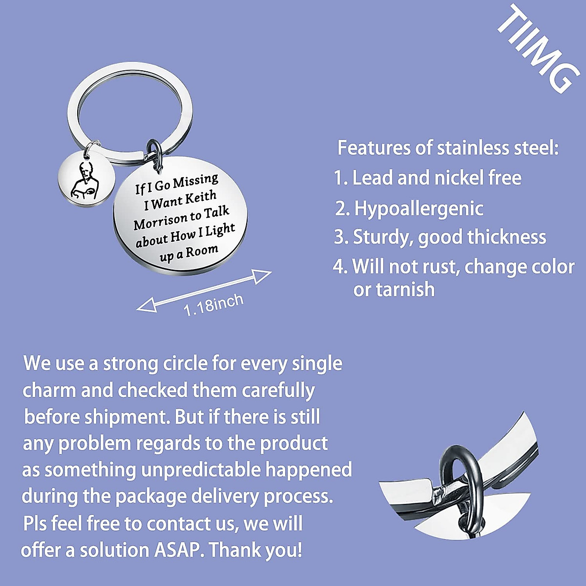 TIIMG Funny True Crime Lovers Gift Crime Show Inspired Jewelry Gift (If I Go Missing US)