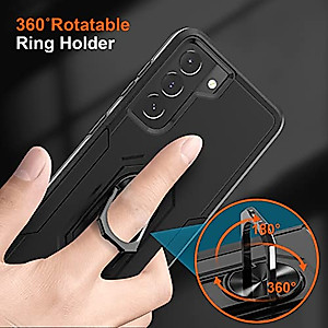 Oneagle for Samsung Galaxy S21 Case 5G, [4 in 1 ] Samsung S21 5G Case with [9H Glass Screen Protector+ Lens Protector] [ 360 Ring Stand] [12Ft Military Dropproof] Shockproof Case for Galaxy S21 5G