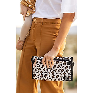 Petunia Pickle Bottom - Pivot Backpack (Sand/Black) + Diaper Clutch (Leopard) Bundle