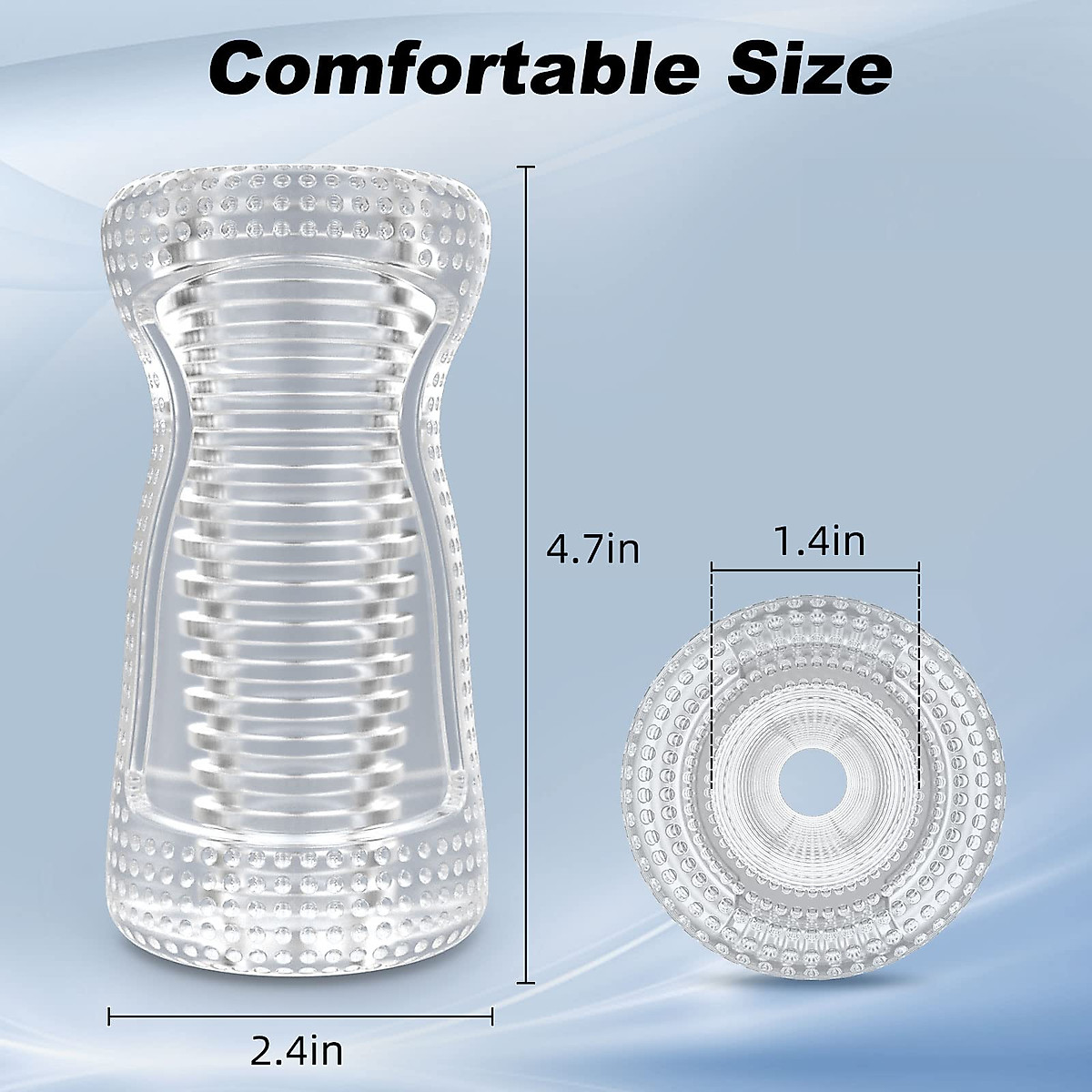 Male Masturbator, Transparent Pocket Portable 3D Faux Pussy Texture Masturbation Stimulation Penis Adult Men Sex Toys & Games