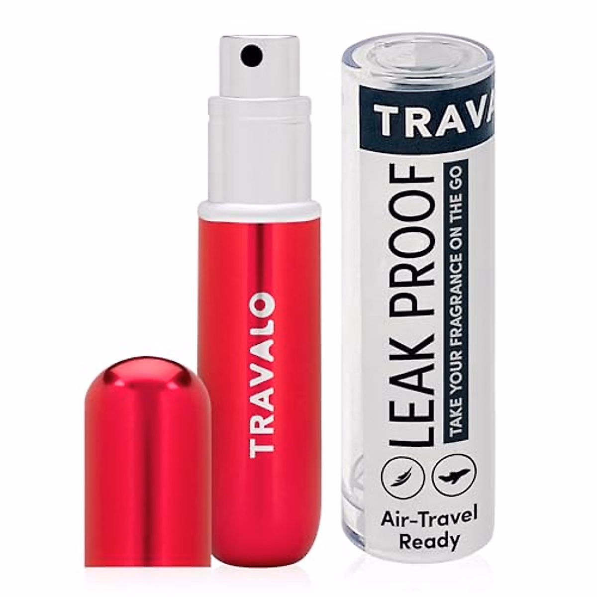 Travalo Classic HD Perfume Atomizer | Genie-S TSA Approved Travel Perfume Bottle Refillable | Reusable Airtight Easy-Fill Mini Pump Sprayer | Lightweight Elegant Design w/Volume Window | Red 0.17oz