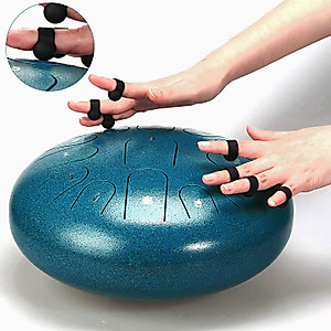 Yowin Steel Tongue Drum Finger Picks, Silicone Rubber Knocking Finger Sleeves Handpan Percussion Instrument (8 Pcs)