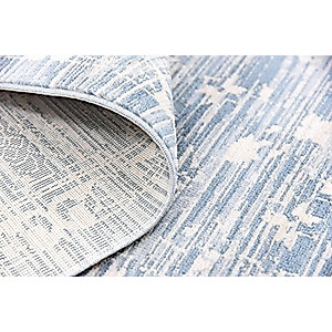 Unique Loom Paris Collection Area Rug - Birch (8' Square, Blue/ Beige)