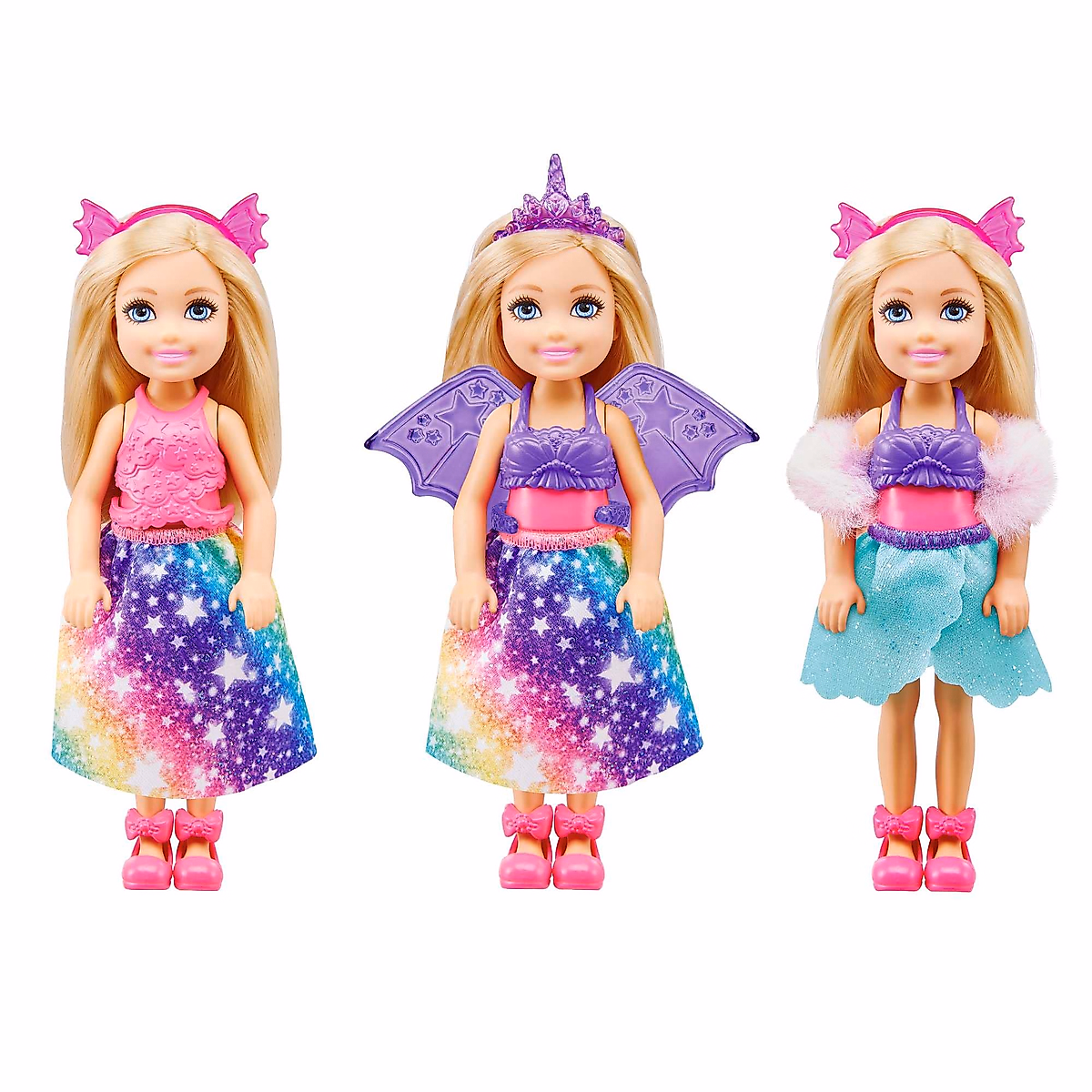 Barbie Dreamtopia Chelsea Doll & Dress-Up Set with 12 Fantasy Fashions & Accessories Themed to Royals, Mermaids, Unicorns & Dragons
