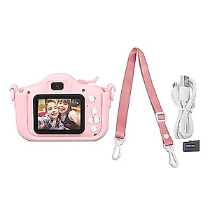 Kids Camera, Video Recording Video Camera Toy 600mAh Battery 3-12 Years Old Fun to Play (Pink)