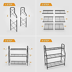 TIDANT 3 Tiers Plant Stand Indoor,Plant Stand shelf,3 Tiers Metal grid for Indoor Outdoor Plant Holder,for Garden,Balcony,Patio,Living Room.