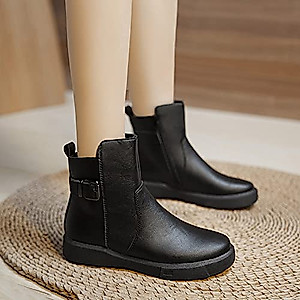 hot pink cowboy boots solid comfortable square heels buckle strap short booties round toe shoes high heel casual suede boots for women garden boot