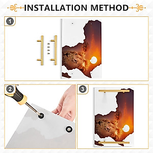 African Map Wildlife Lion Bathroom Tray Perfume Organizer Serving Tray with Gold Handles Decorative Acrylic Tray for Breakfast, Coffee Table/Butler & More