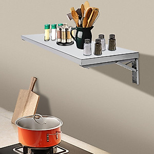 HIYTCU Folding Concession Shelf 36" x12", Stainless Steel Folding Wall Shelf Food Shelf Concession Stand Serving Shelf for Concession Windows Restaurants Businesses and Eateries