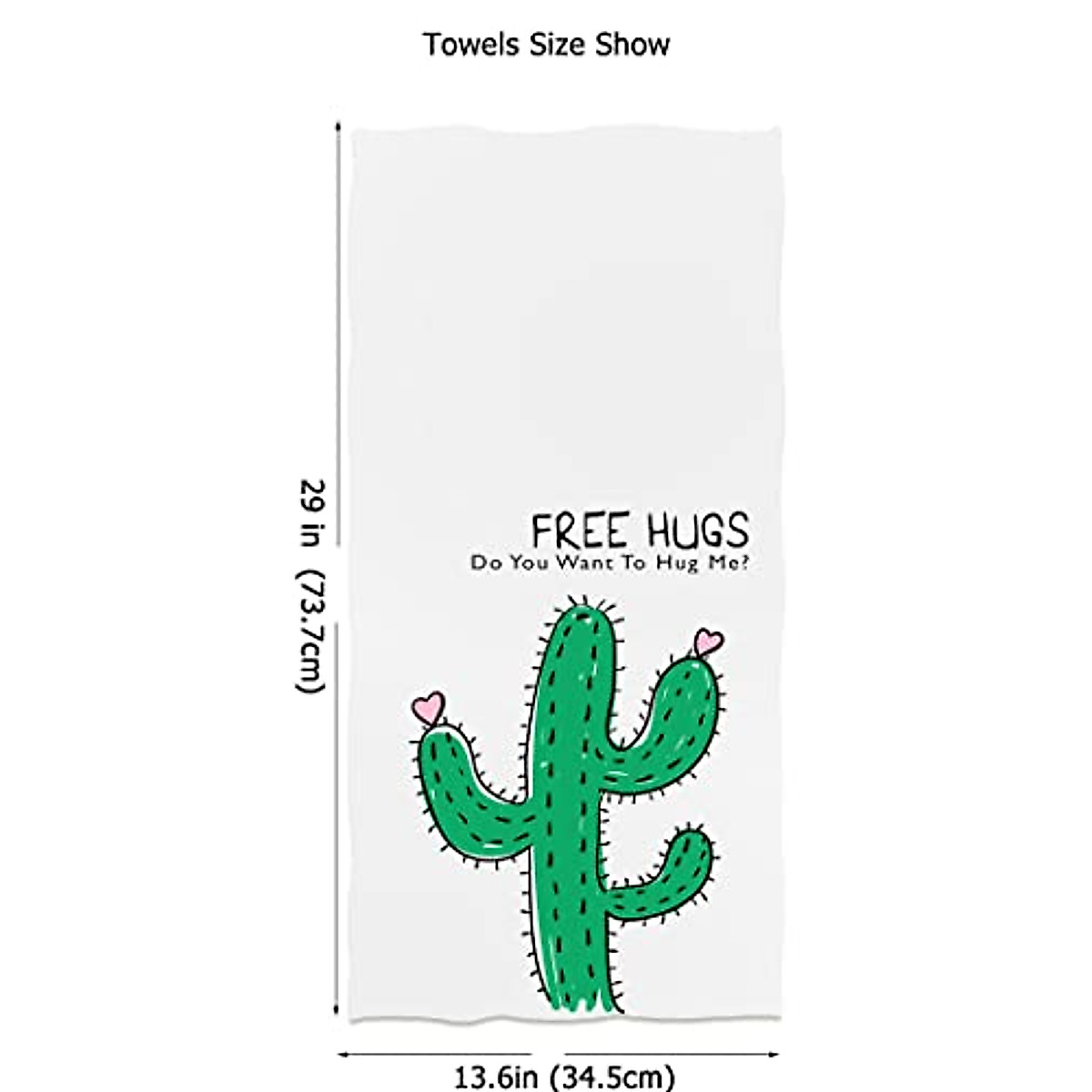 IUOCFER Cactus Cactus Flower Hand Towels 13.6 X 29' Green Plant Bath Towels Highly Absorbent Kitchen Dish Towels for Household Daily Use | Home Decoration | Carry-On Hotel Gym Spa