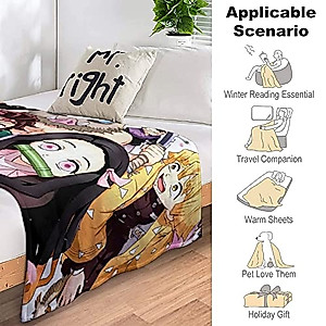 Anime Blanket Merch Ultra Soft Throw Blanket Warm Bed Blanket for Travelling Camping Living Room Sofa Bedroom Decor Gifts 50"x40"