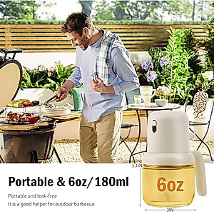 funvim Glass Olive Oil Sprayer for Cooking,6oz Off-White Oil Mister Spray Bottle for Cooking Air Fryer,Food Grade Refillable BBQ Spray Bottle