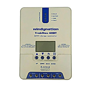 WindyNation TrakMax MPPT 40A Solar Charge Controller 12 or 24 Volts for Sealed, AGM, Gel, and Lithium Batteries + Remote Meter Kit