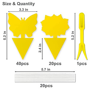 60PCS Yellow Sticky Traps, Dual-Sided, for Capturing Insects Like Gnats, Fruit Flies, Aphids